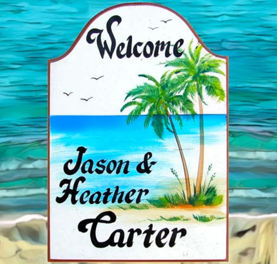 PALM TREE Signs- Personalized Beach Signs-florida Signs-tropical Signs ...