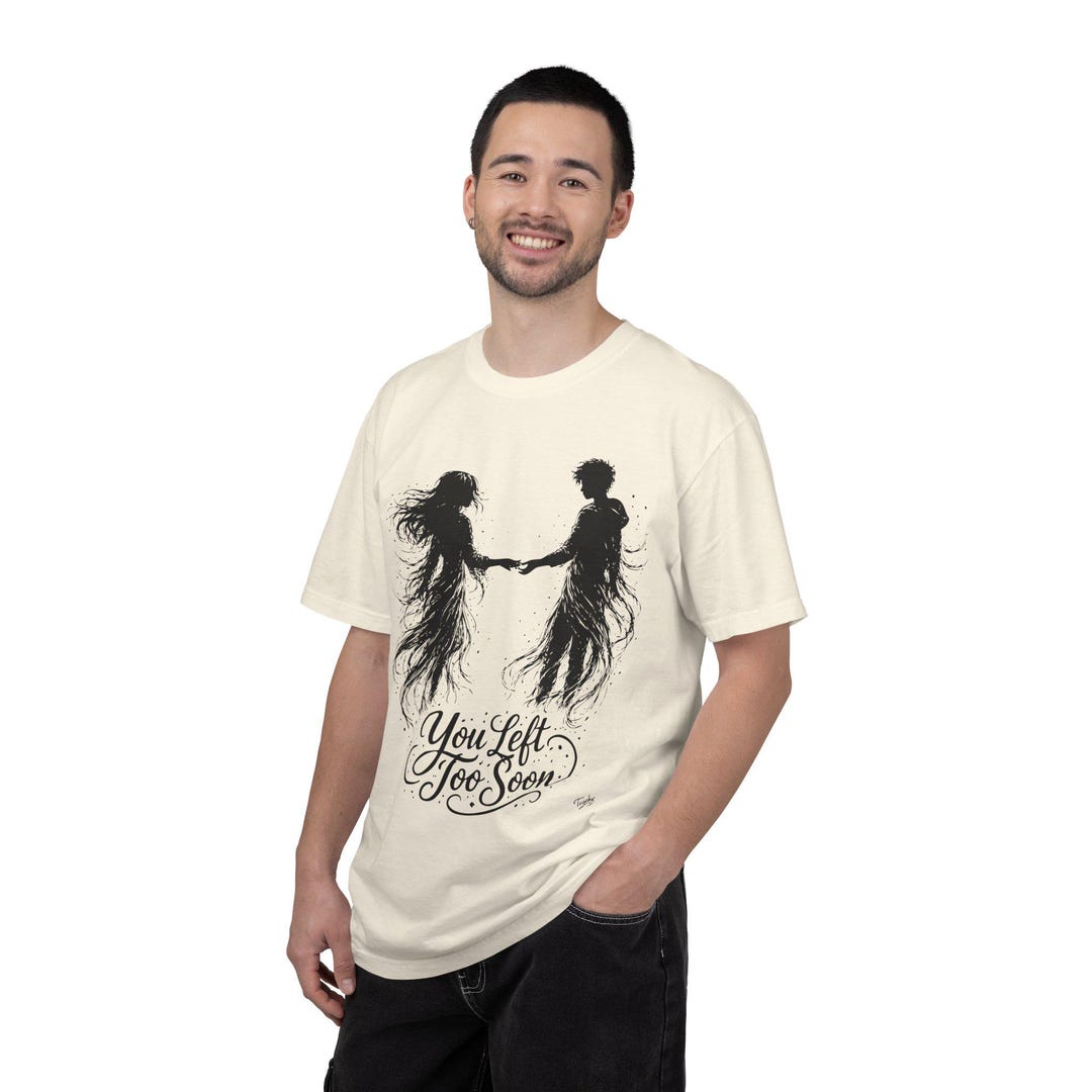 You Left Too Soon Hand Drawn Black and White Illustration T Shirt by ...