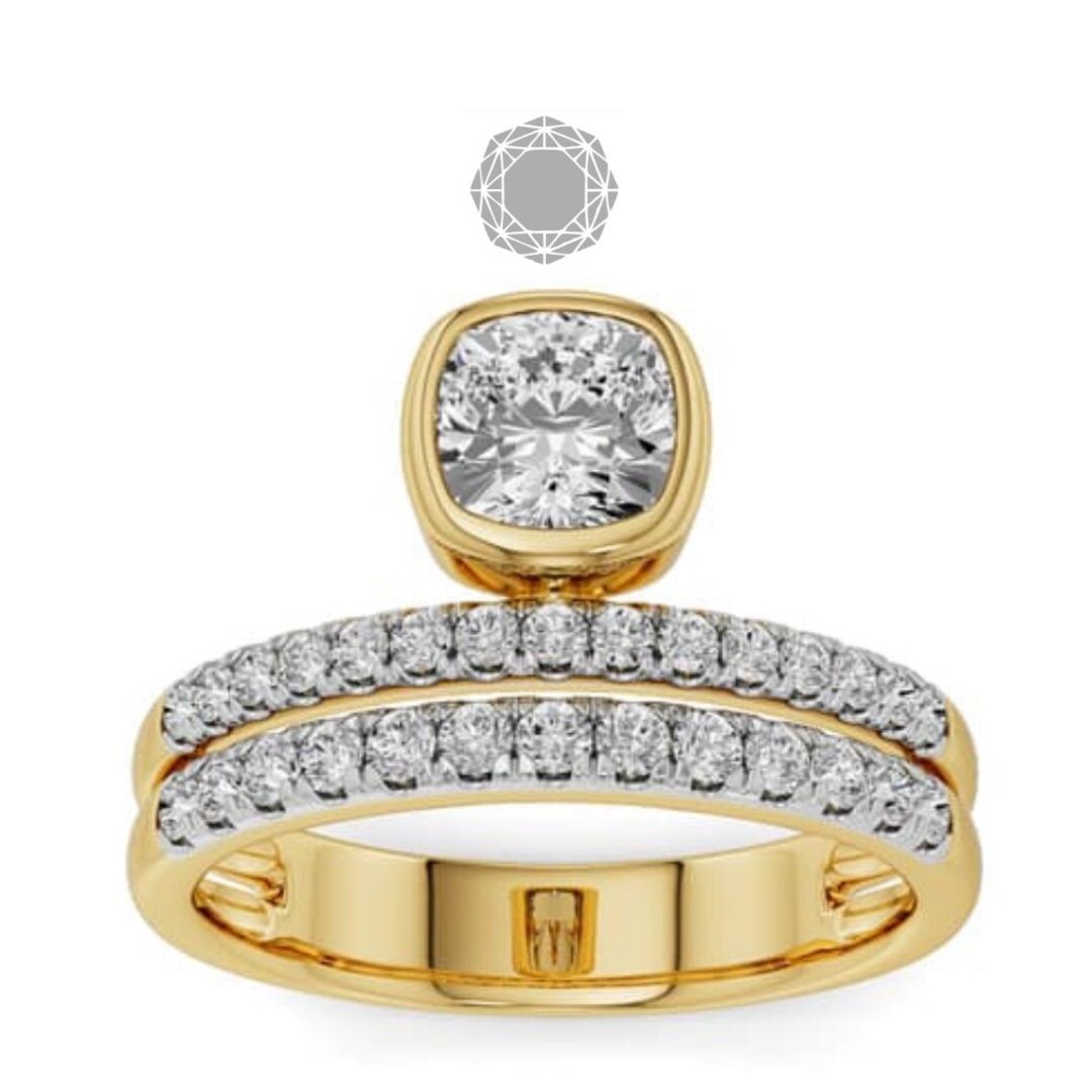 Elegant Dual-band Diamond Ring - Etsy