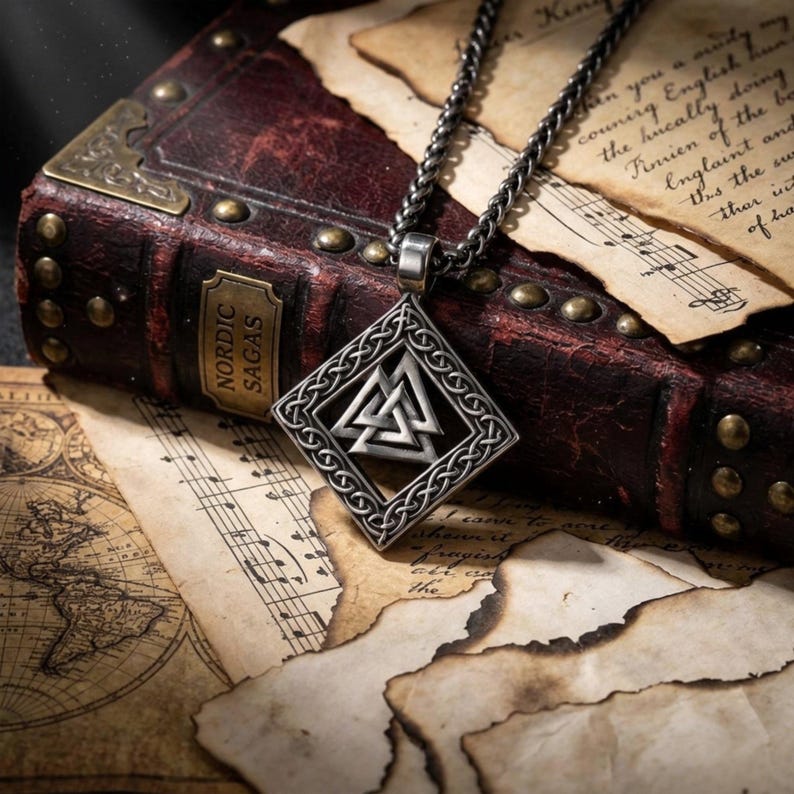 Vintage Viking Triangular Symbol Titanium Steel Pendant Necklace ...