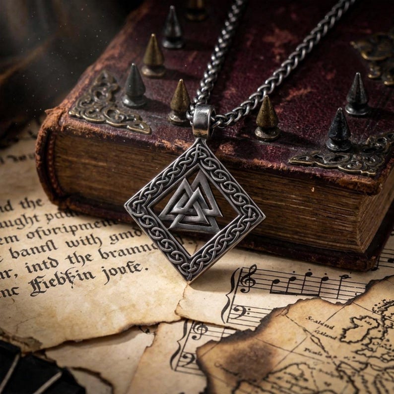 Vintage Viking Triangular Symbol Titanium Steel Pendant Necklace ...