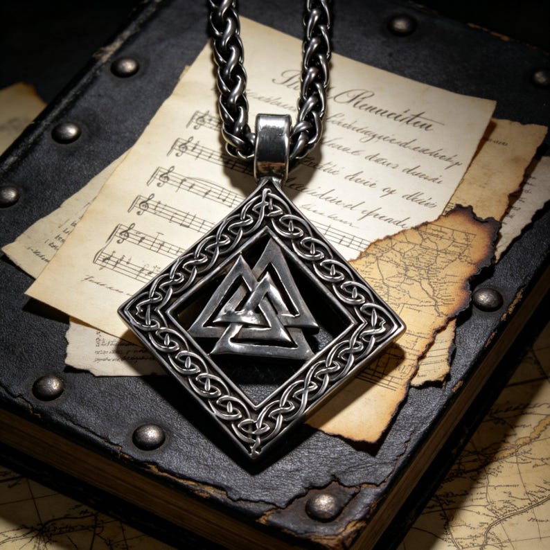 Vintage Viking Triangular Symbol Titanium Steel Pendant Necklace ...