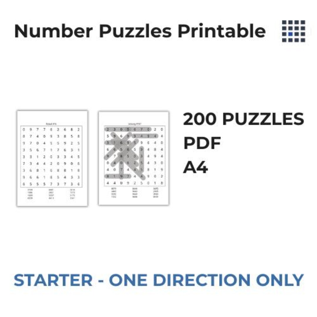 Number Puzzles Printable – Starter Level Worksheets for Learning ...