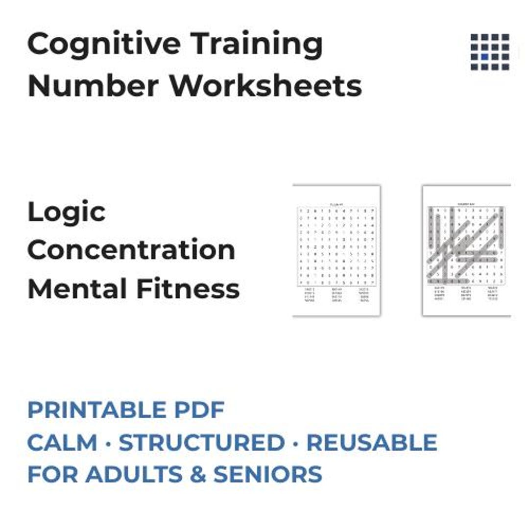 Cognitive Training Number Worksheets – Ready-to-use Printable Exercises ...