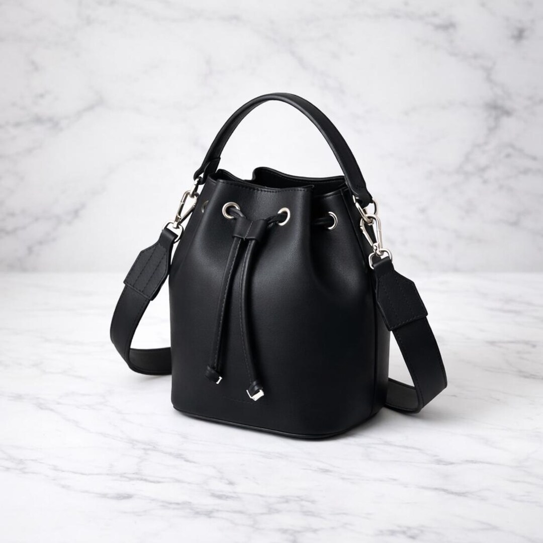 Leather Bucket Bag | Drawstring Leather Purse | Leather Shoulder ...