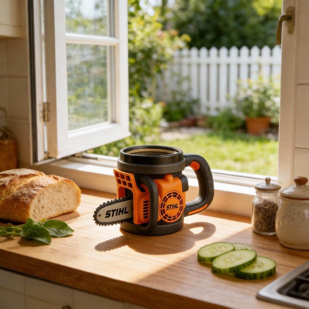 Personalized Novelty Chainsaw Shaped Resin Mug - Realistic STIHL Design ...