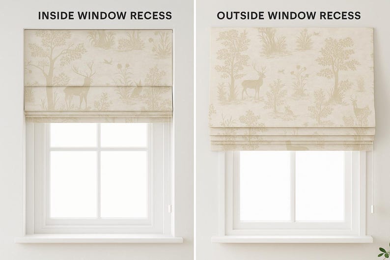 Custom Linen Roman Shade - Farmhouse Check, Corded, Blackout or Light ...