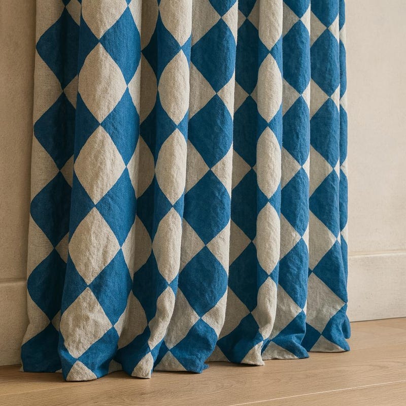 Diamond Blue Curtains - Etsy