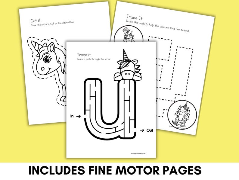 No Prep Unicorn Alphabet Tracing Set | Preschool Printables, Unicorn ...