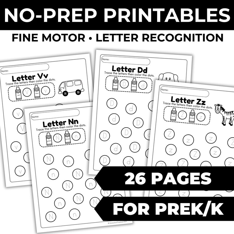 Dot the Letter Alphabet Worksheets | Preschool Letter Tracing Printable ...