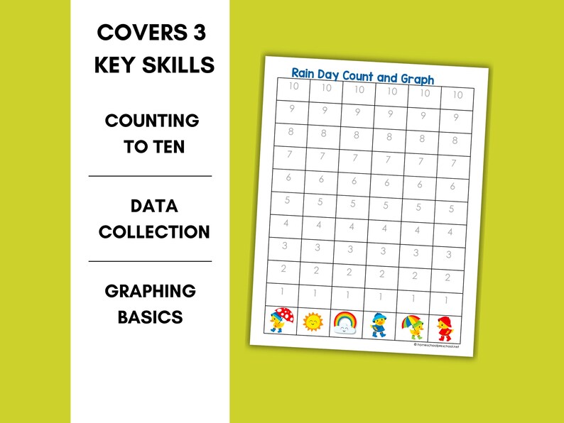 Regen-Thema Math Count und Graph Arbeitsblätter | Vorschule druckbare ...