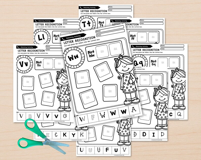 Alphabet Letter Recognition Worksheets, Kindergarten Review, ABC ...