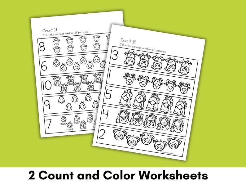 No Prep Learning Farm Printable Bundle Preschool Worksheets Pack ...