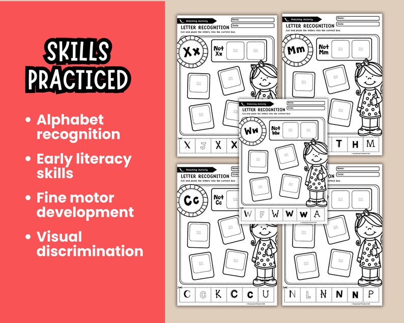 Alphabet Letter Recognition Worksheets, Kindergarten Review, ABC ...