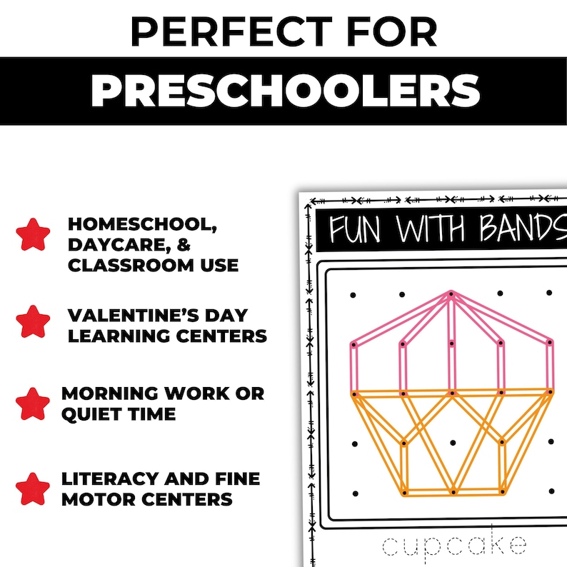 Valentine’s Day Geoboard Challenges Preschool Fine Motor No Prep ...