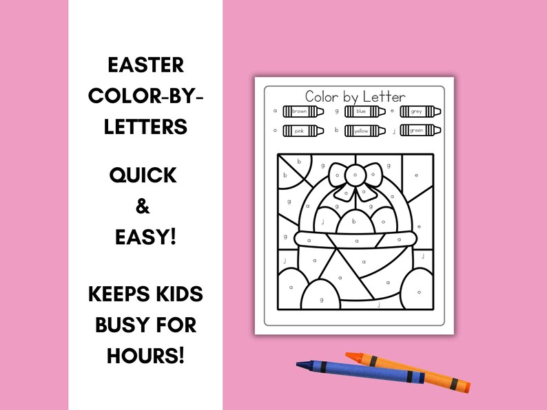 Easter Color by Letter Pages | Preschool & Kindergarten Printable ...