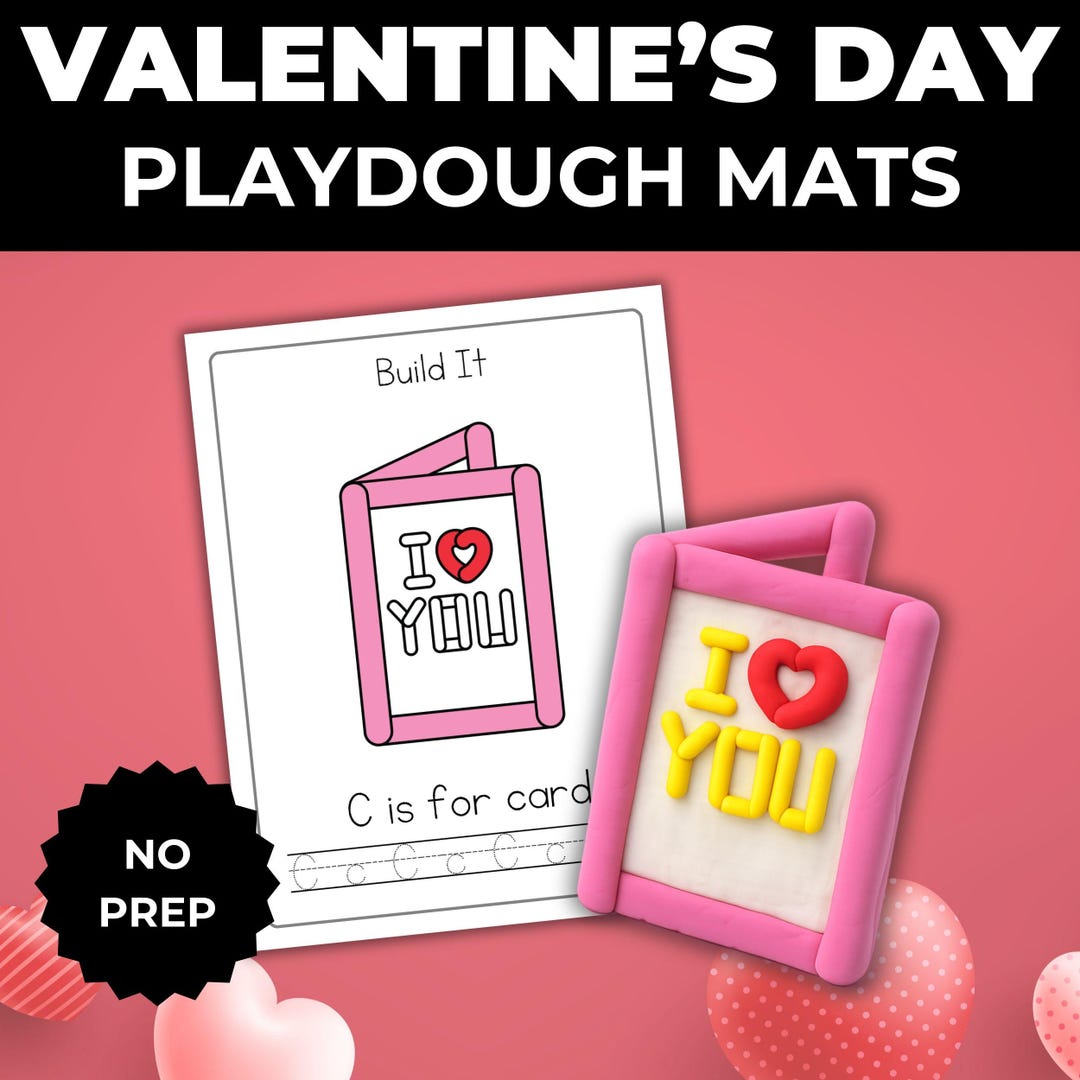 Valentine Playdough Mats | Fine Motor Preschool Activity (PDF Download ...