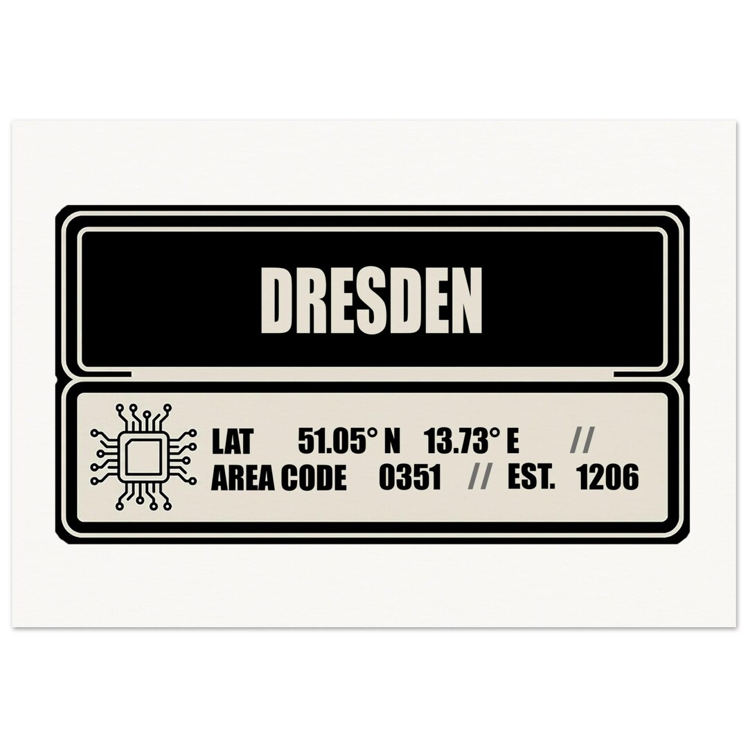 DRESDEN Wall Art Industrial Style | 0351 Poster & Art Print | Tech ...