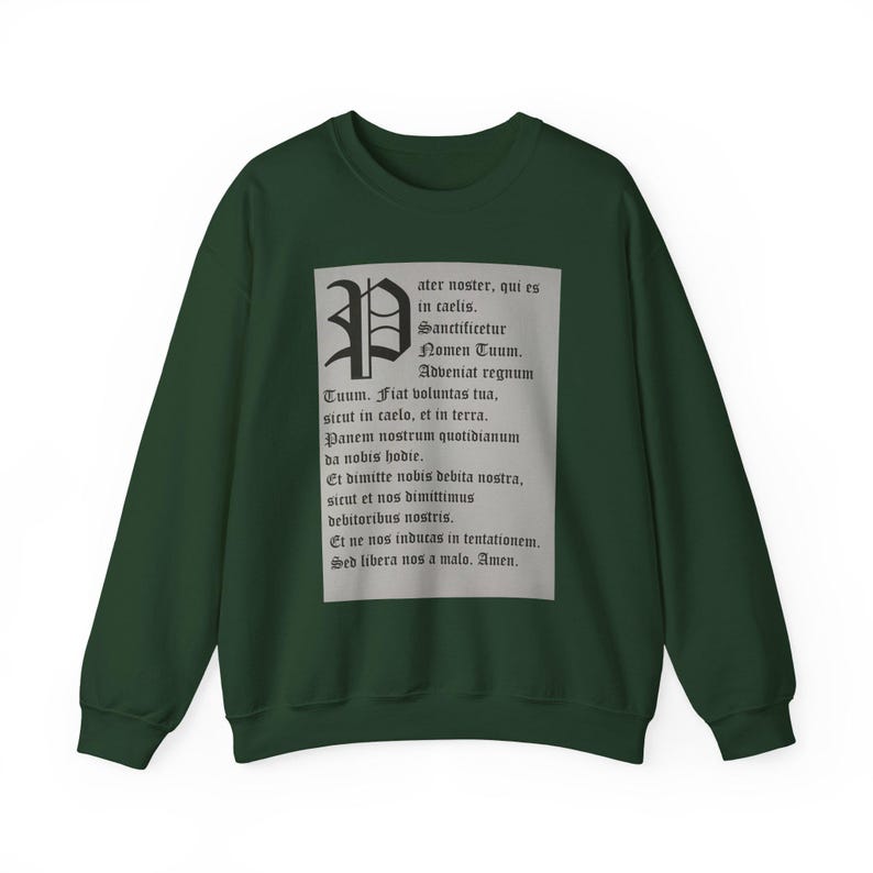 Gothic Text Block Crewneck Sweatshirt | Medieval Latin Script - Etsy UK