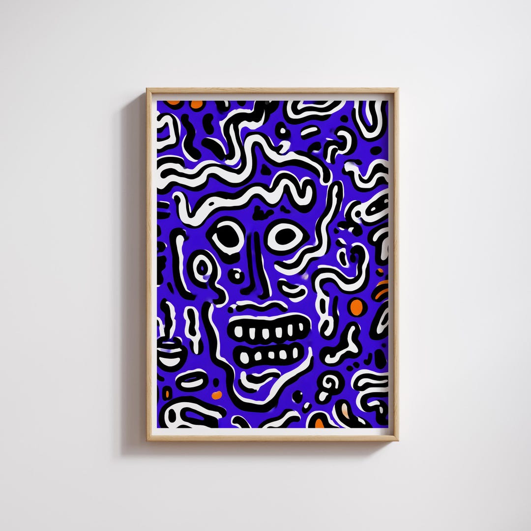 Abstract Face Art Print | Purple Dopamine Decor (digital Download) - Etsy