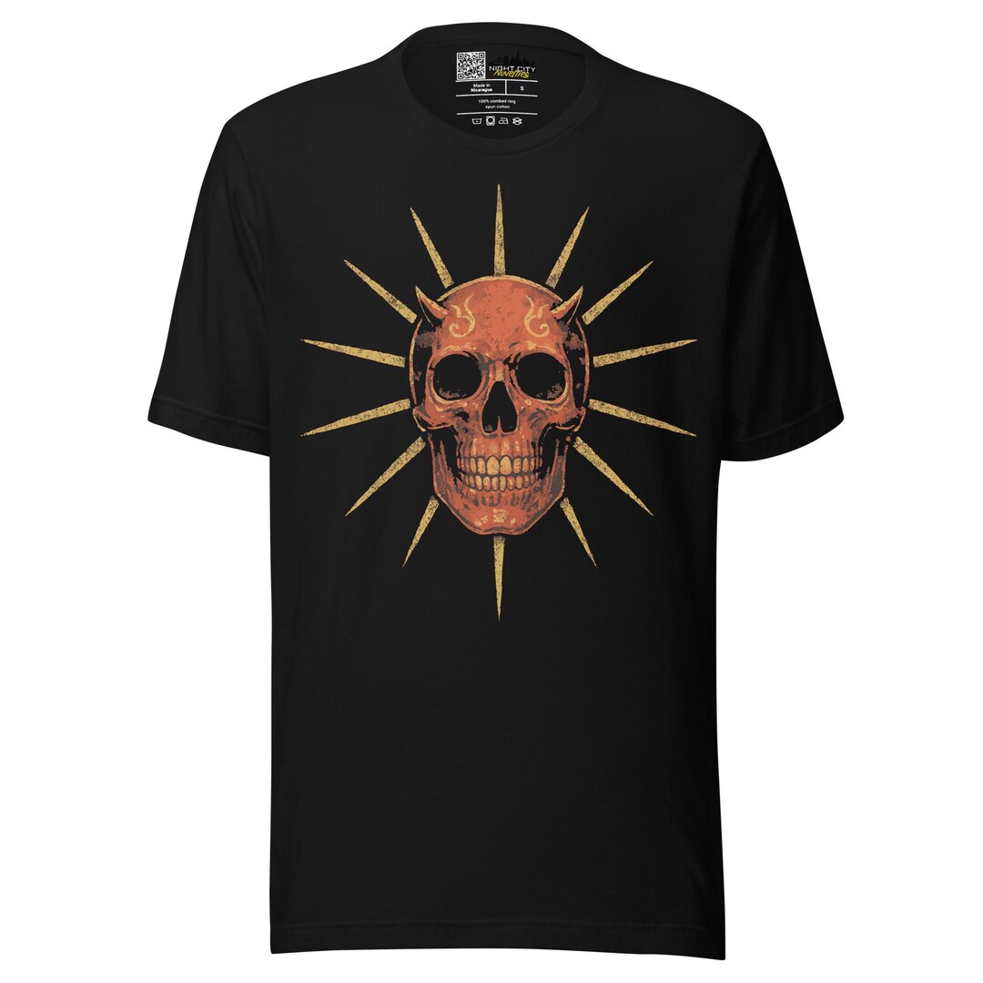 Cyberpunk Valentinos Gang Santa Muerte T-shirt, Night City Skull Art ...