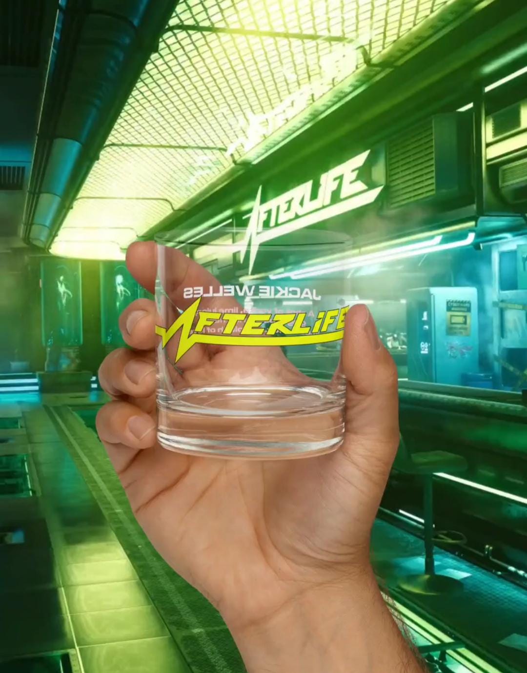 Cyberpunk 2077 Whiskey Glass: Jackie Welles Afterlife Bar Tribute - Etsy