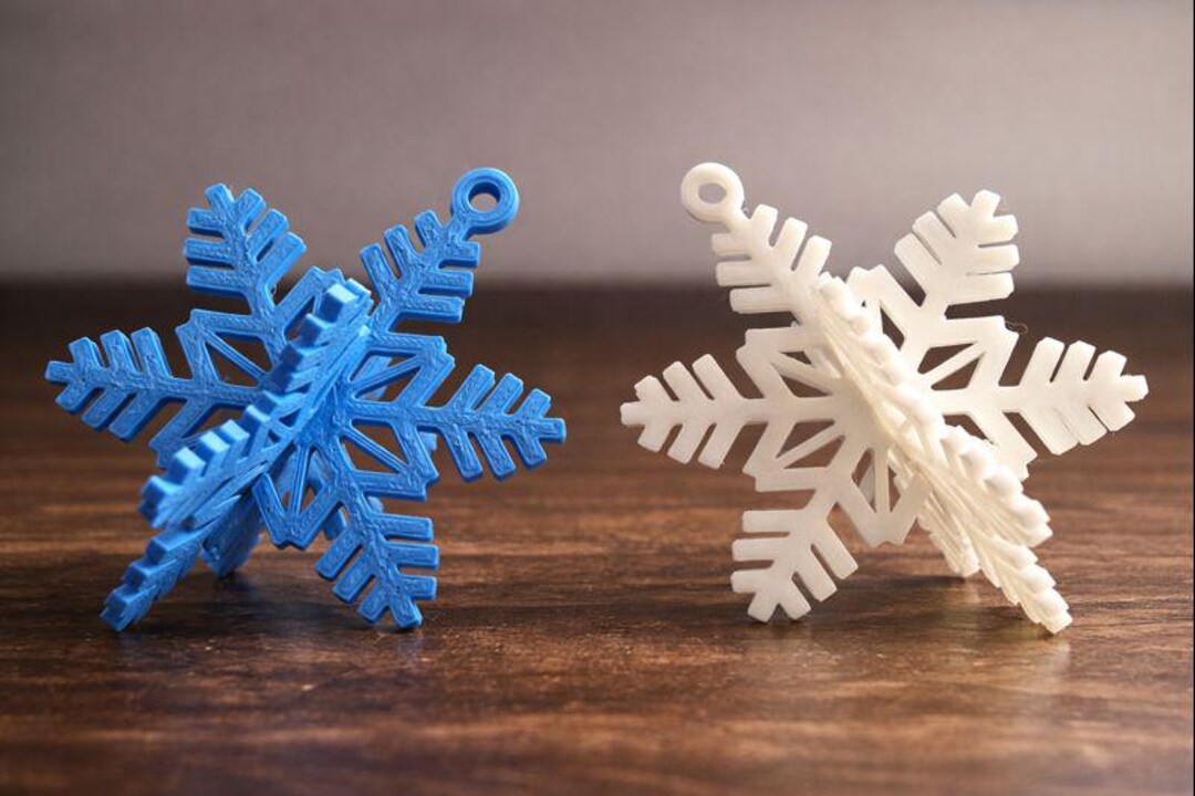3D Printed Snowflake Ornament | Snap-fit Puzzle Winter Decor | Holiday ...