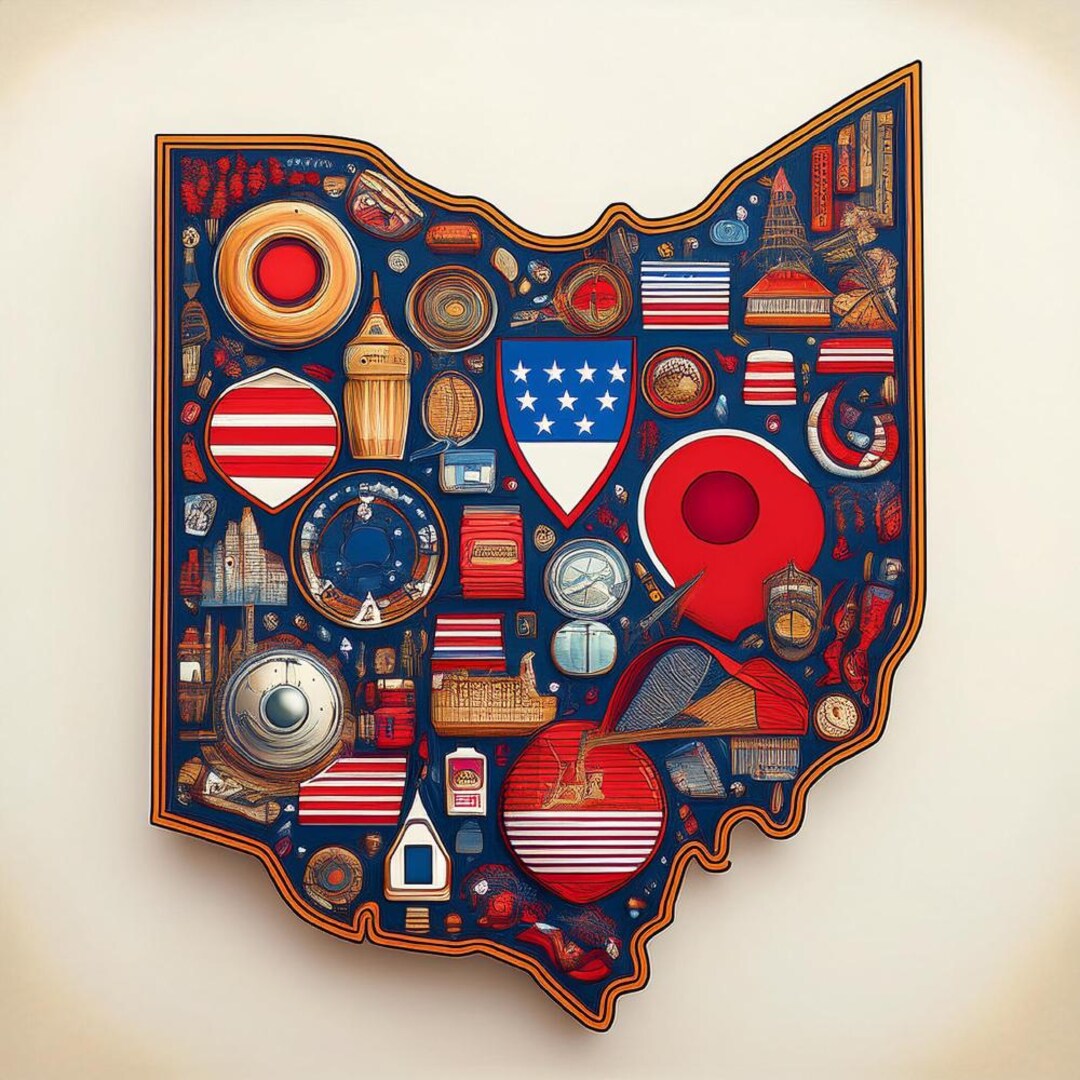 Ohio State Map Art - Etsy