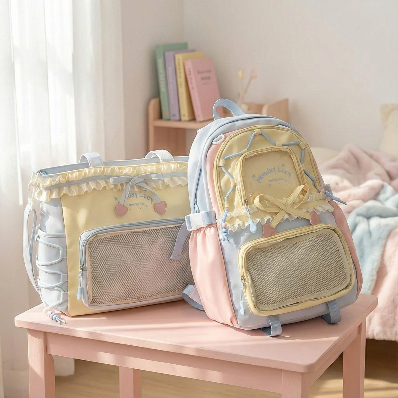 Kawaii Ita Backpack and Shoulder Bag Set With Clear Display Pocket ...