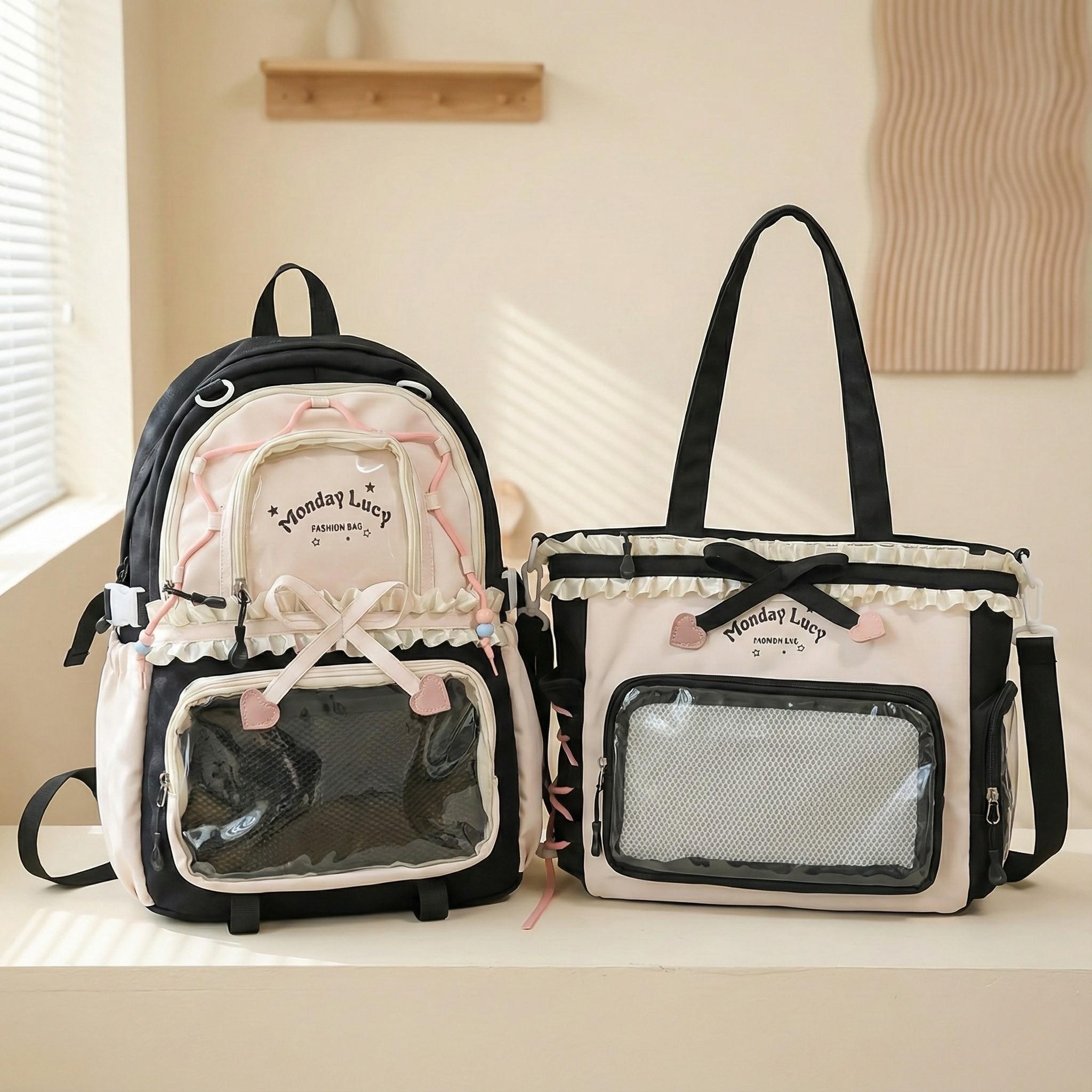 Kawaii Ita Backpack and Shoulder Bag Set With Clear Display Pocket ...