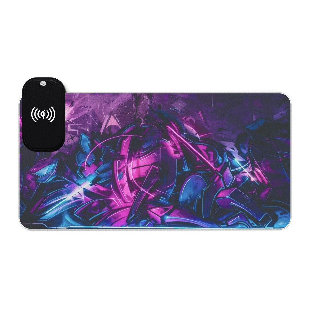 LED Gaming Mouse Pad Wireless Charging Pad | RGB Desk Mat - Etsy