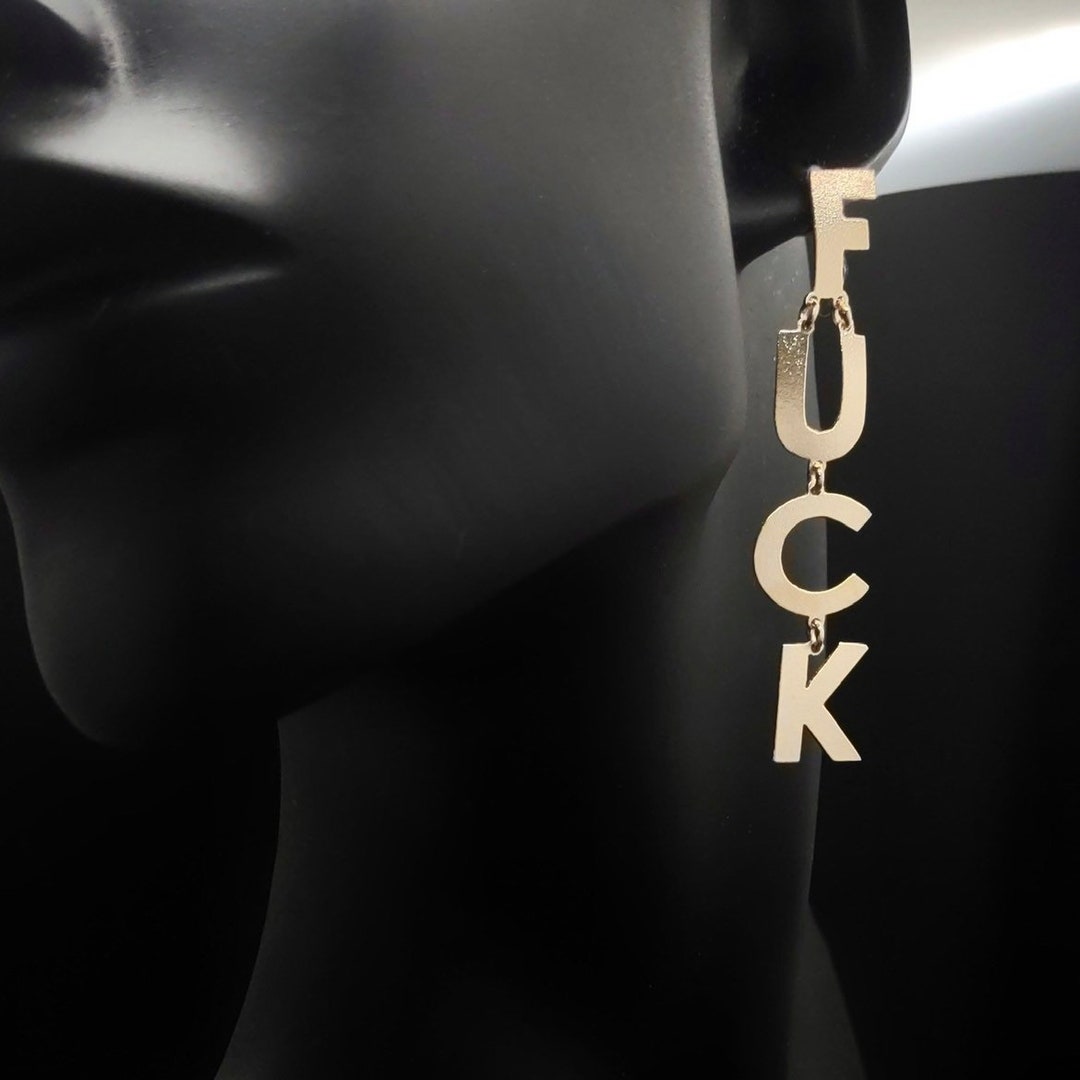 Letter Earrings Word Earrings Lettering Earrings Funky Earrings - Etsy