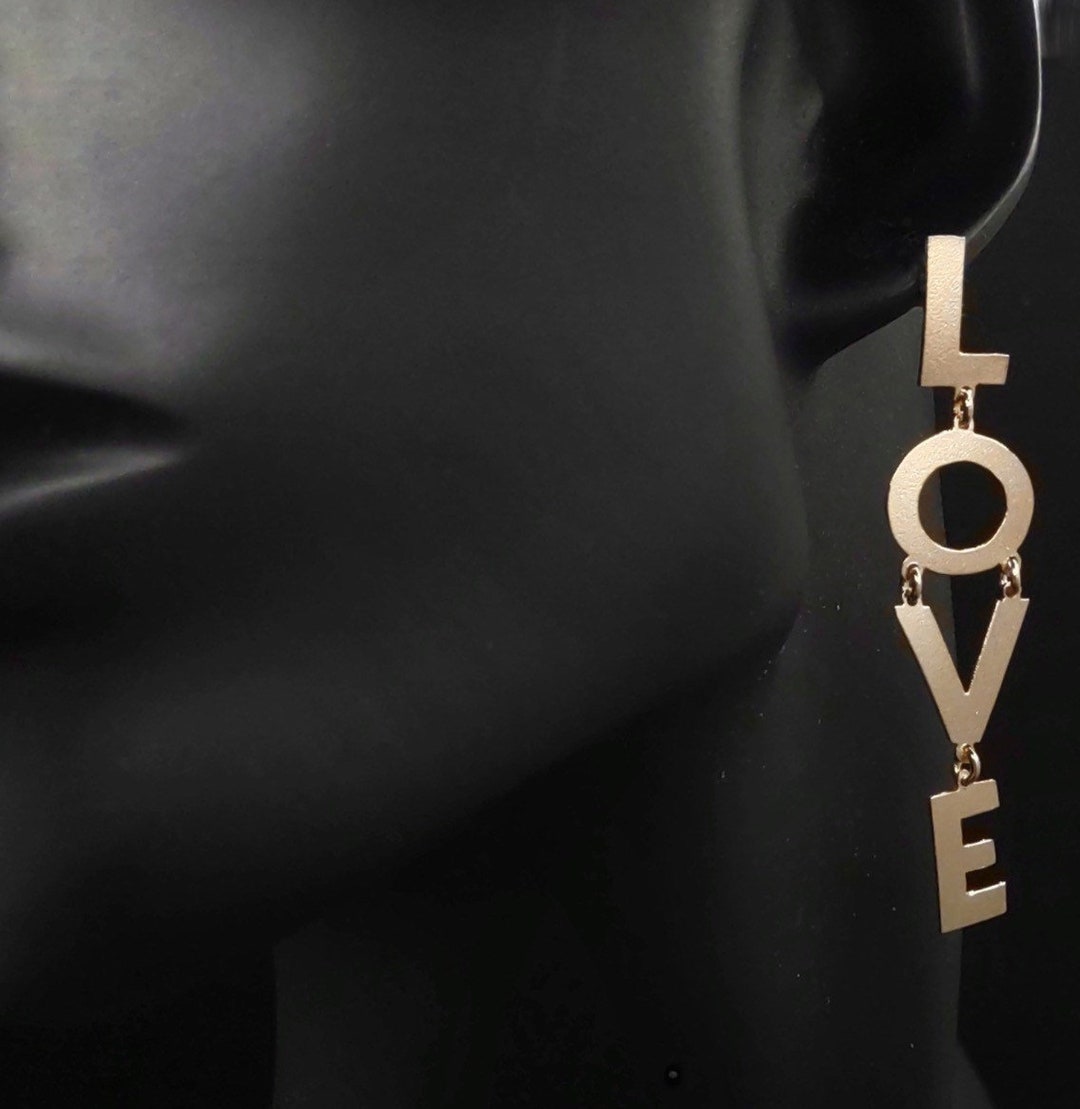 Love Earrings -letter Earrings -letter Drop Earrings - Word Earrings ...