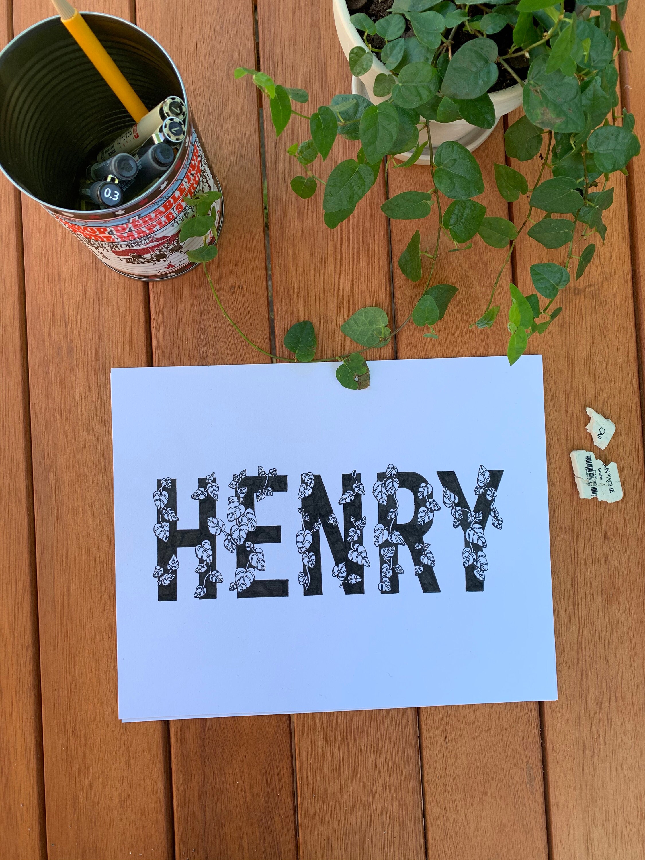 Custom Name Drawing - Etsy