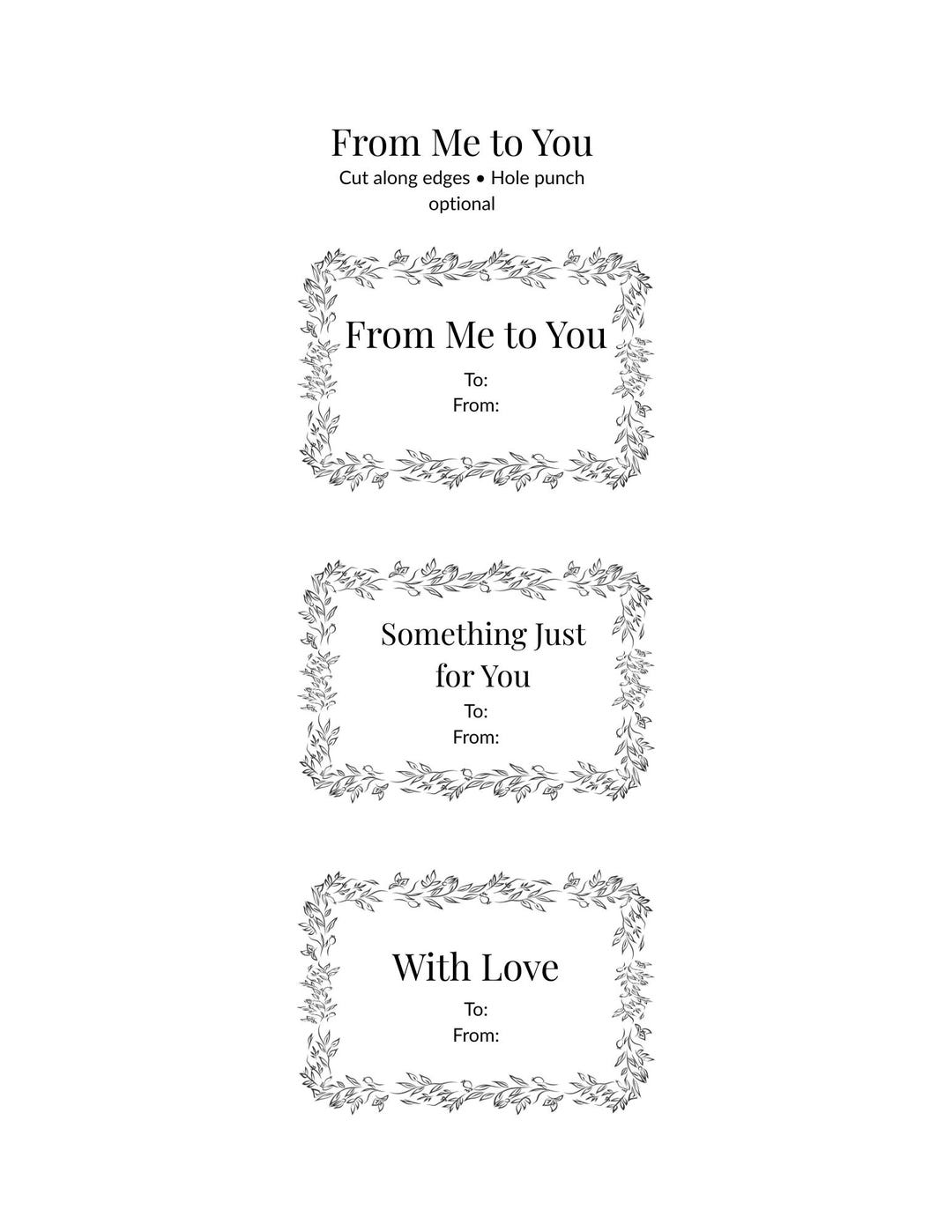 Printable Holiday Gift Tags | Last-minute Gift Tags | From Me to You ...