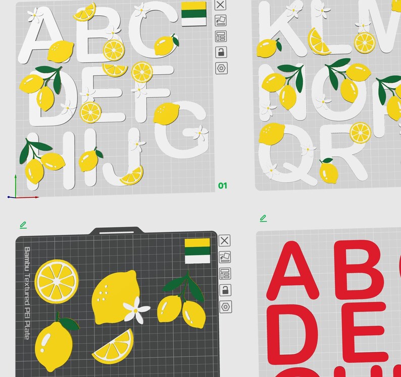 Lemon Nursery Letters - 3D Printed Name Sign Decor 3MF File - Etsy UK