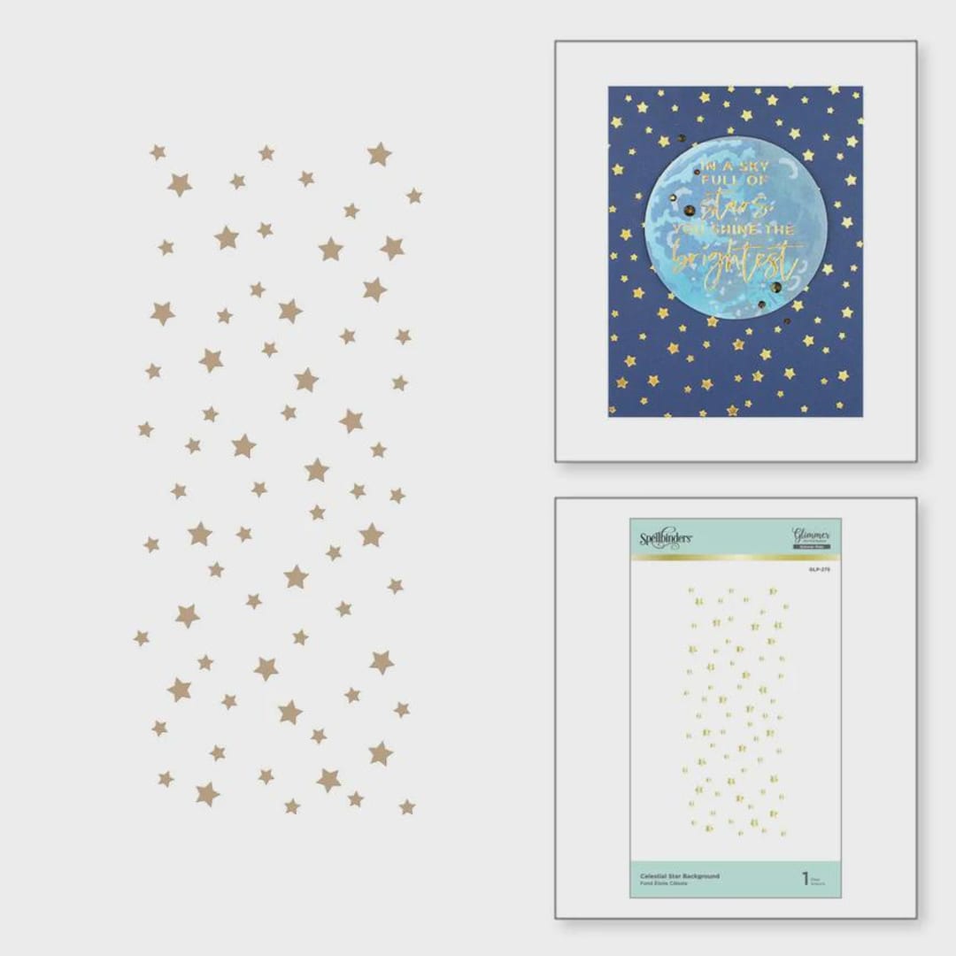 Spellbinders Celestial Star Background Glimmer Hot Foil Plate-glp-275 ...