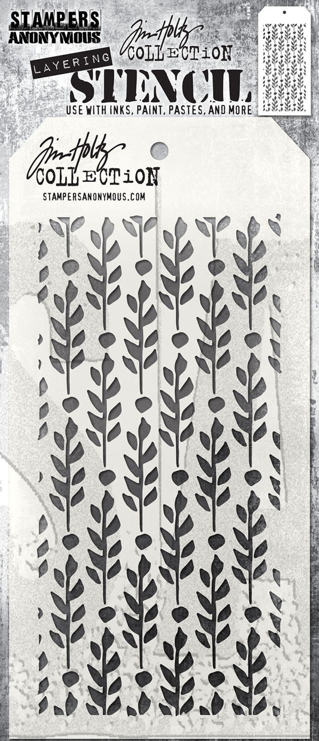 Tim Holtz Stamper's Anonymous Stencil-berry Leaves, Layering Stencil ...