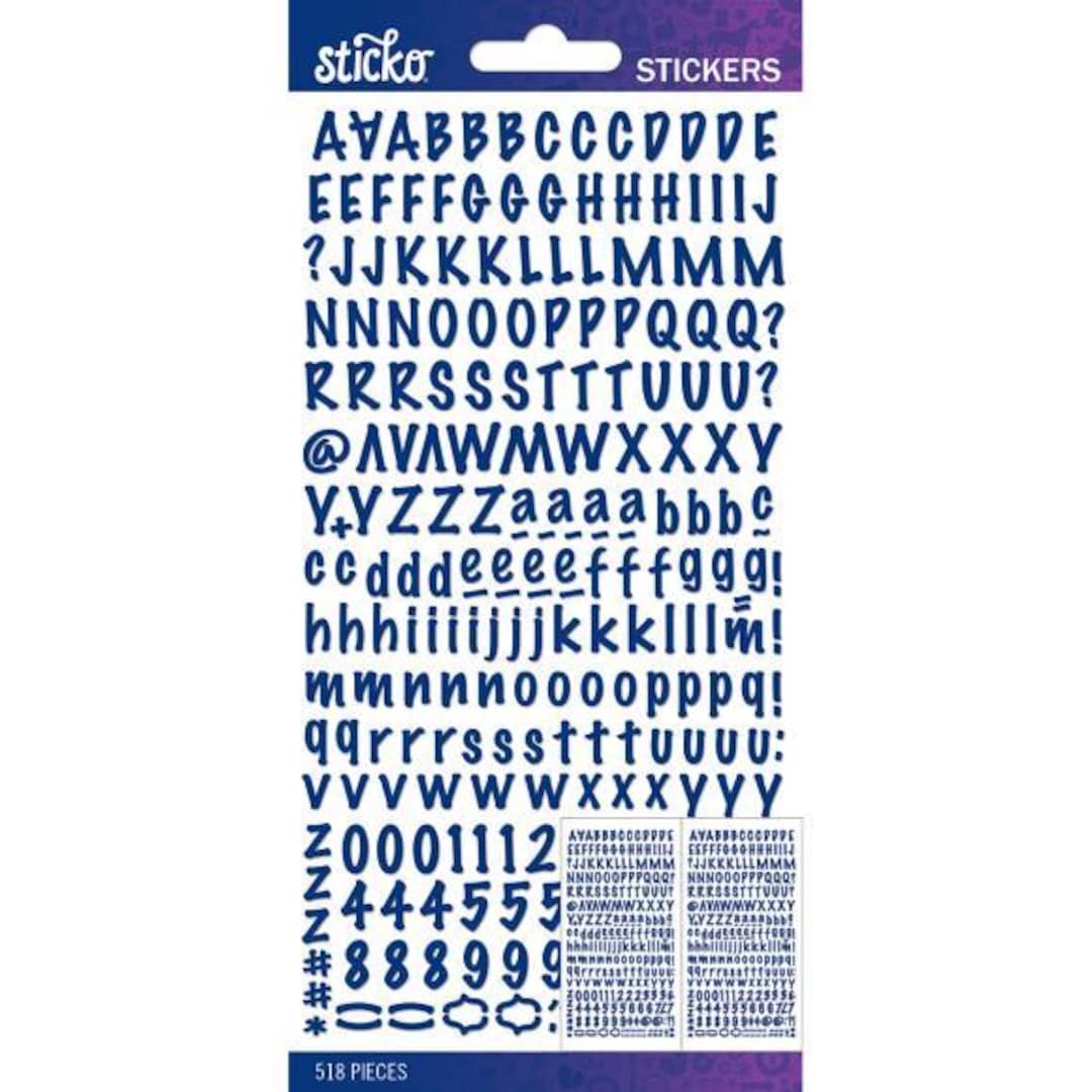 Sticko Alphabet Stickers- Cobalt Marker Small-e5290299 - Etsy