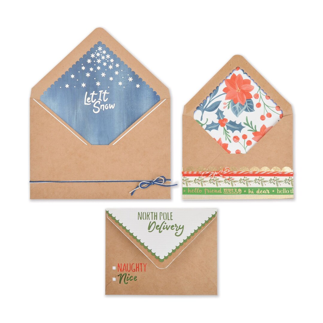 Sizzix Framelits Dies Envelope Liners, A2 & A7,christmas by Olivia Rose ...