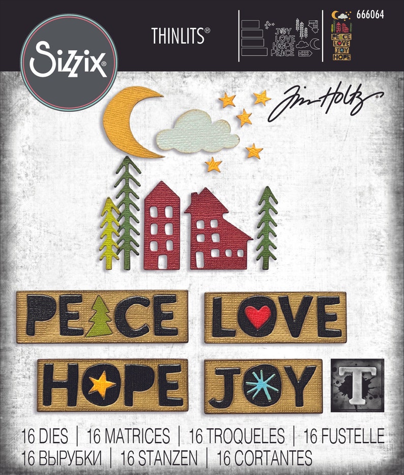 Sizzix Thinlits Dies Christmas Cutouts by Tim Holtz 666064 - Etsy