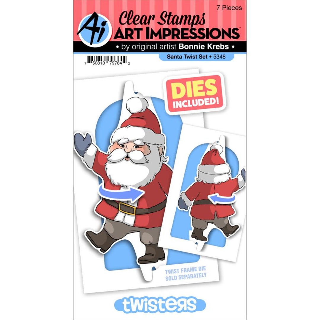 Art Impressions Santa Twister Twister Stamp and Die Set - Etsy