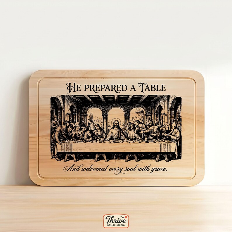 6 the Last Supper SVG Files, Christian Charcuterie Board Engraving ...