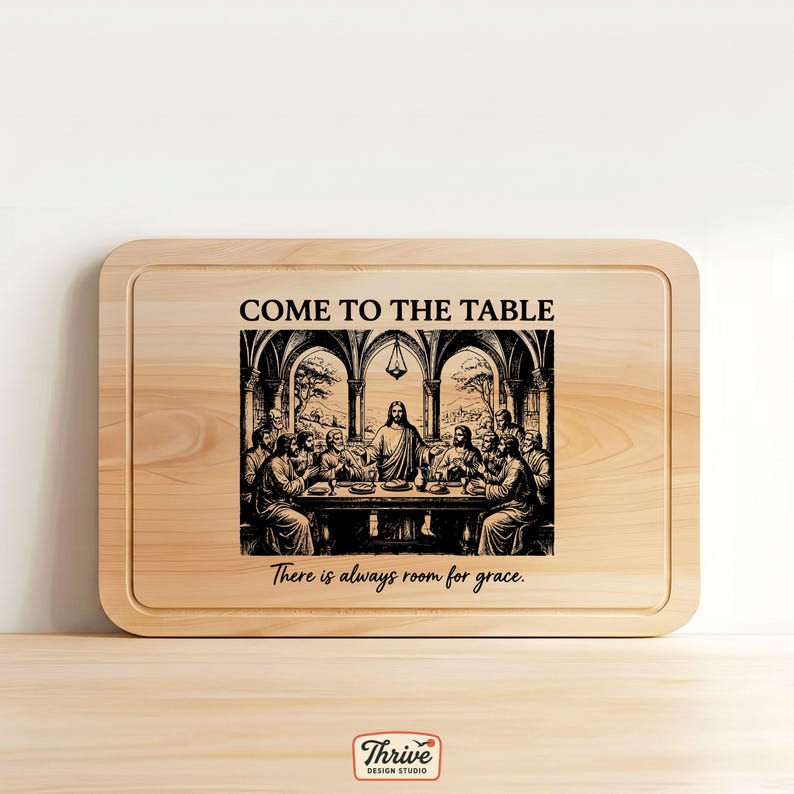 6 the Last Supper SVG Files, Christian Charcuterie Board Engraving ...