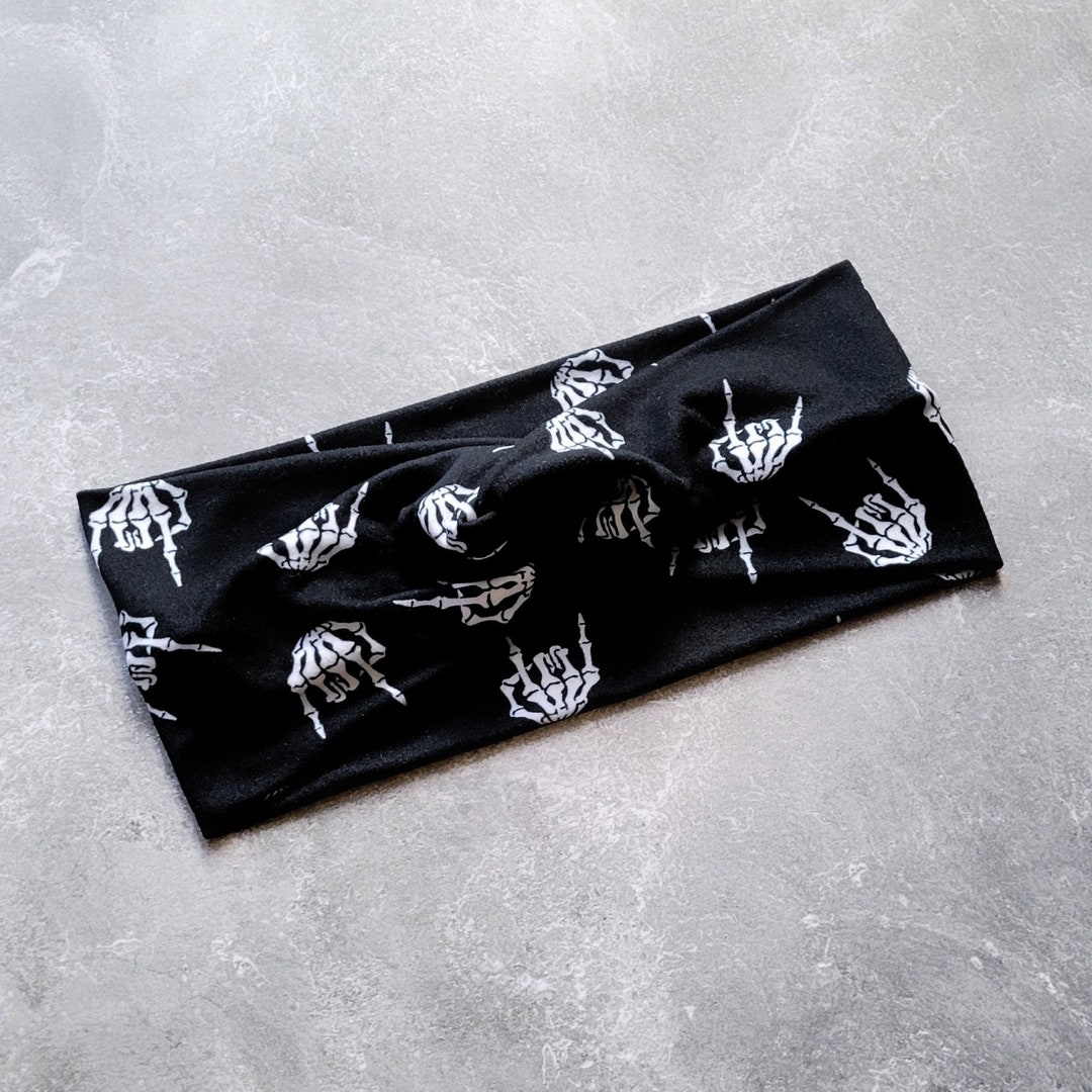 Skeleton Rock on Headband for Women | Halloween Headband | Turban ...