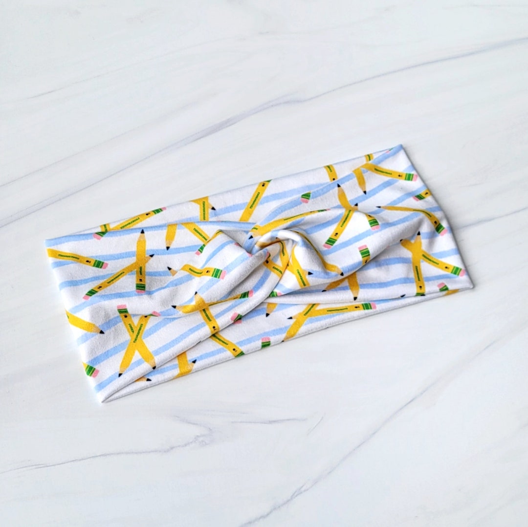 Back to School Pencil Headband for Women Turban Headband Knot Headband ...