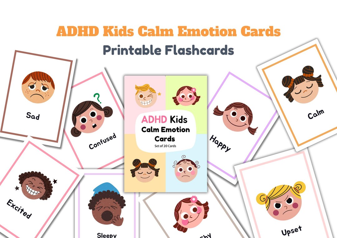 ADHD Emotion Cards for Kids | Calm Feelings Flashcards to Help Children ...