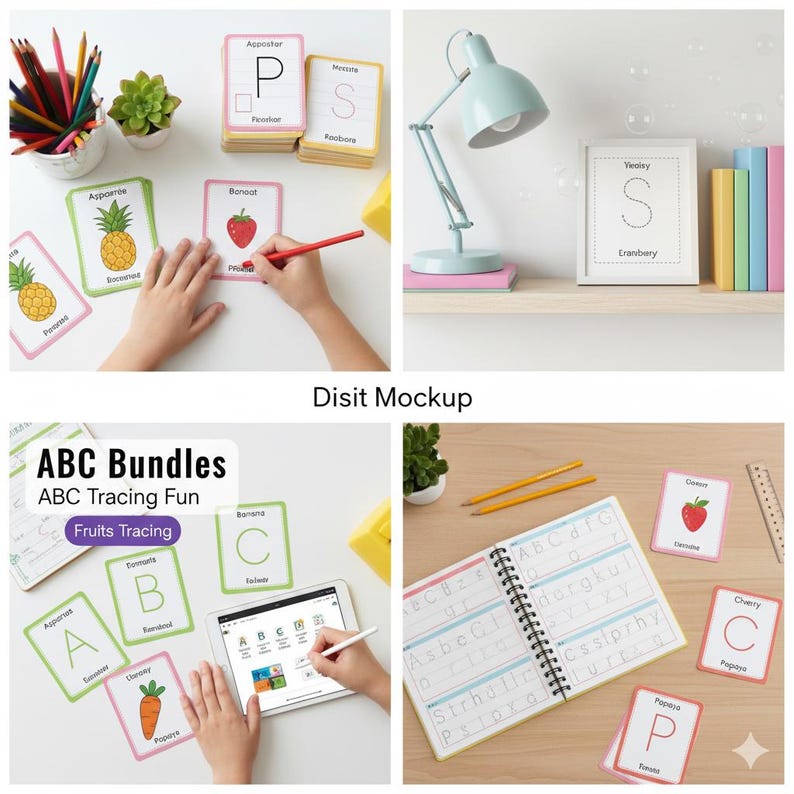 Uppercase and Lowercase Letter Tracing Worksheets | Fruits & Vegetables ...