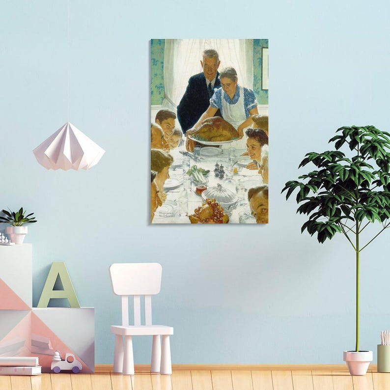 Rockwell's Four Freedoms Thanksgiving Art Print, Vintage Home Decor - Etsy
