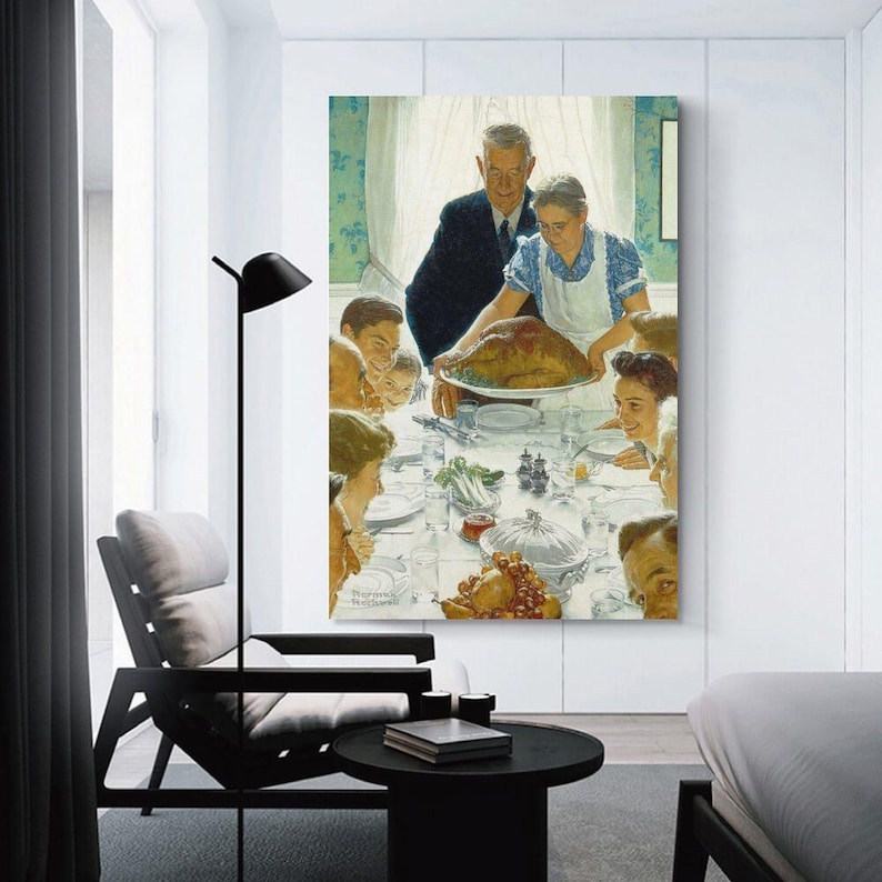 Rockwell's Four Freedoms Thanksgiving Art Print, Vintage Home Decor - Etsy